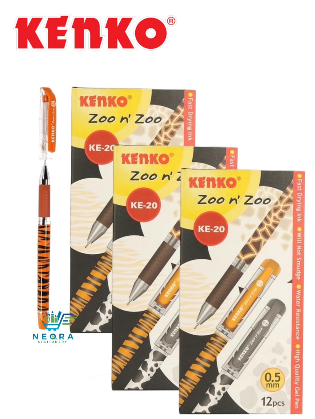 Jual Gel Pen Kenko Type KE 20 Zoo N' Zoo BLACK (0,5 mm) | Shopee Indonesia
