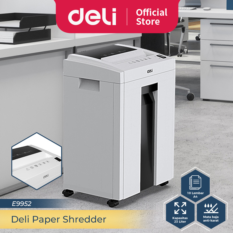 Jual Deli Paper Shredder Mesin Penghancur Kertas A4 Kapasitas 10 Lembar ...