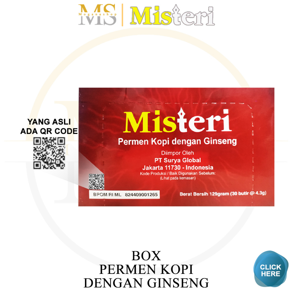 Jual Jamin Ori Permen Misteri Candy Bpom Permen Kopi Dengan Ginseng 1 Box Isi 30 Pcs