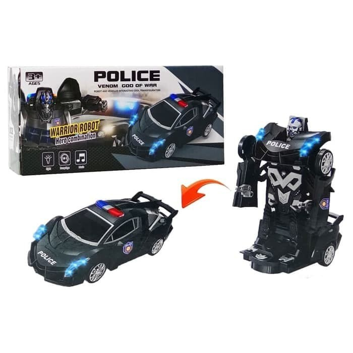 Jual MOBIL ROBOT POLISI HITAM BATERAI 2IN1 No.S-8997 | Shopee Indonesia