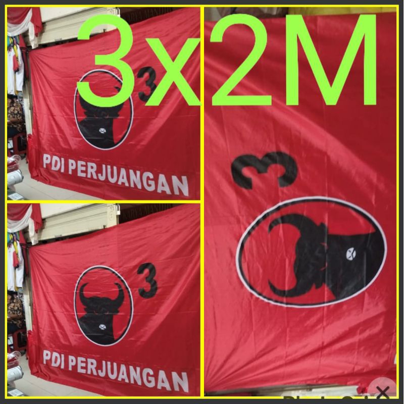 Jual BENDERA PARTAI PDIP 2X3M BENDERA PARTAI | Shopee Indonesia