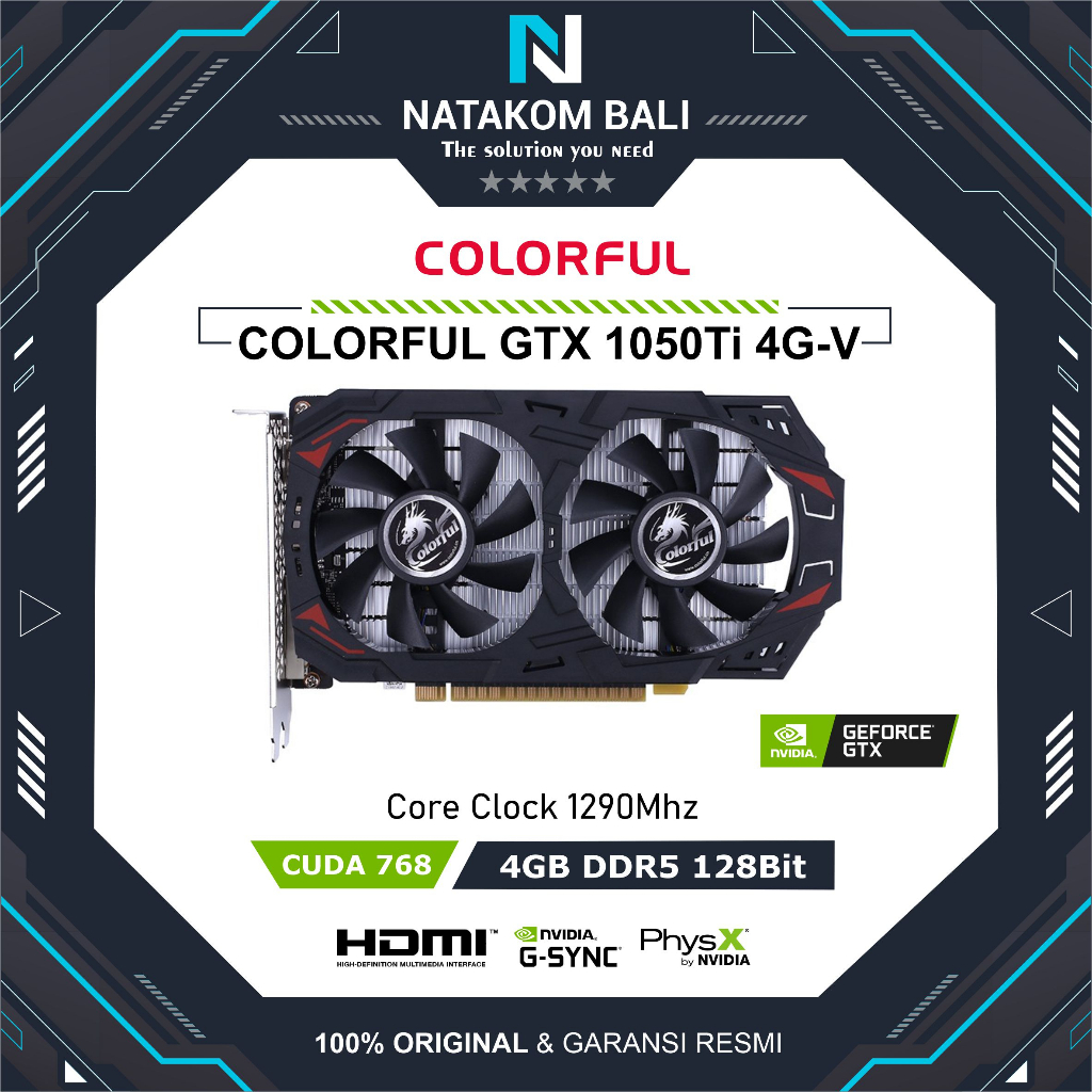 Jual VGA COLORFUL GEFORCE GTX 1050Ti 4G-V GDDR5 - 1050 Ti | Shopee ...