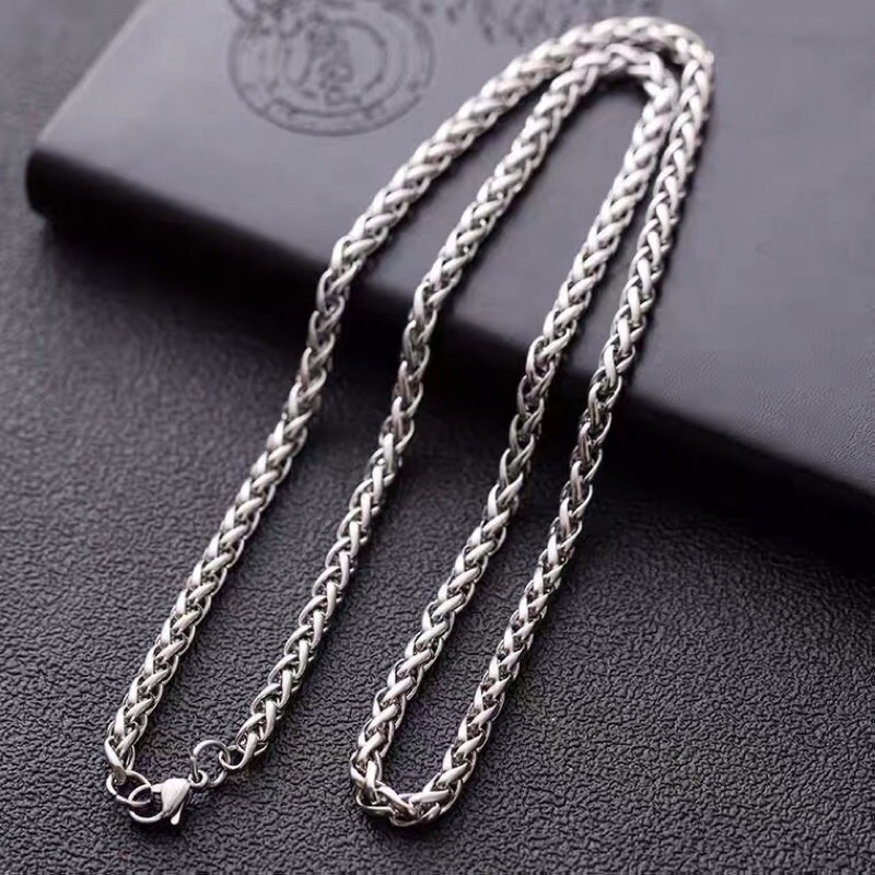 Jual Kalung Rantai Titanium Pria Dan Wanita Silver Model Punk/Kalung ...