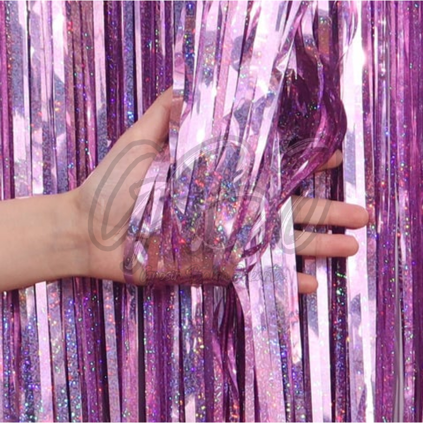 Jual TIRAI FOIL GLITTER Ulang Tahun / Rumbai / Backdrop / Banner (1*2m ...