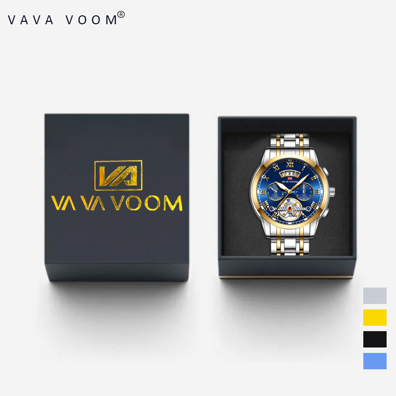 Jual VA VA VOOM 2453 Jam Tangan Pria Luxury Stainless Steel Analog Quartz Original Tahan Air ...