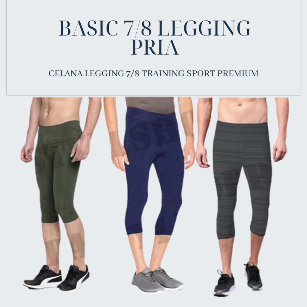 Jual Oppa Style Shop BASIC 7/8 LEGGING PRIA CELANA LEGGING 7/8 TRAINING ...