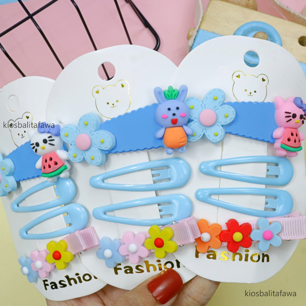 Jual (ISI 4 - 6 PCS) Jepit Rambut Poni / Set Jepitan Anak Perempuan ...