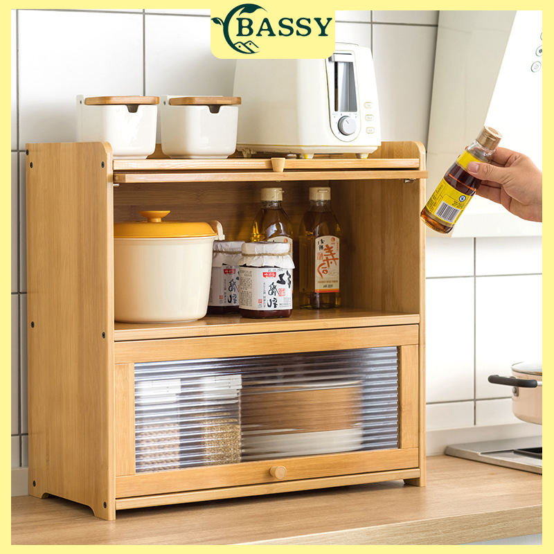 Jual BASSY Rak Kabinet Dapur Kayu Storage Box Buku Ruang Tamu Lemari ...