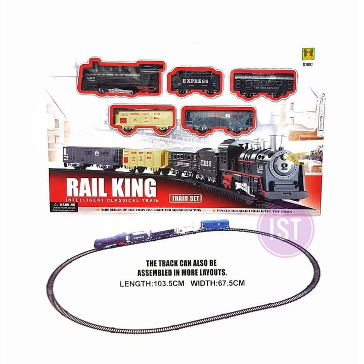 Jual Mainan ReL Kereta Api Hitam Rail King 4 GERBONG train set edukasi ...
