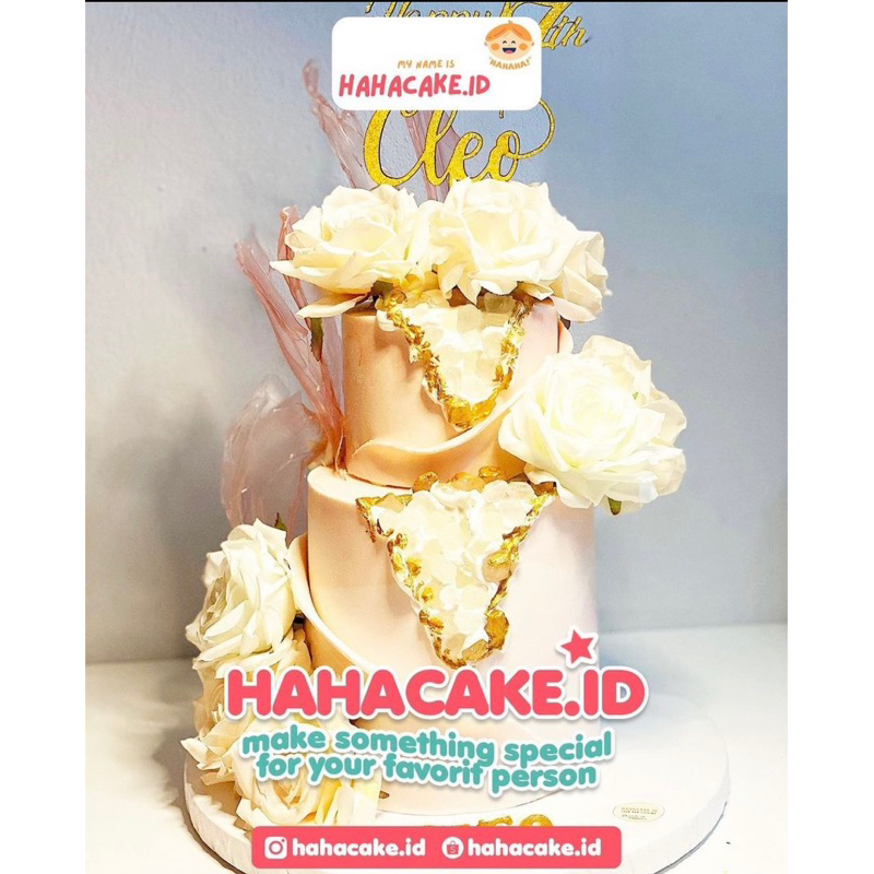 Jual wedding cake 2tier/kue pernikahan 2tingkat/bridal shower cake ...