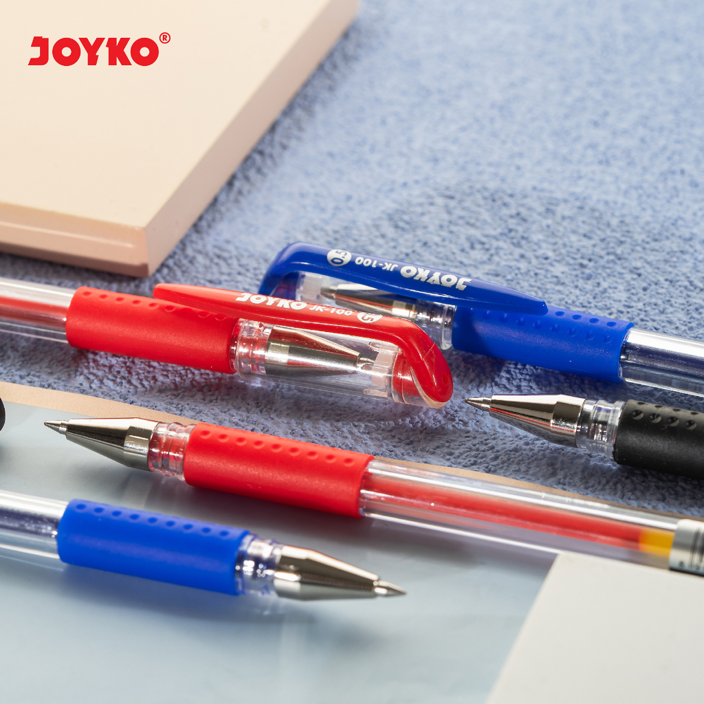 Jual JOYKO GEL PEN JK-100 PEN BLACK BLUE RED PULPEN PENA JOYKO HITAM BIRU MERAH LUSIN [12PCS ...