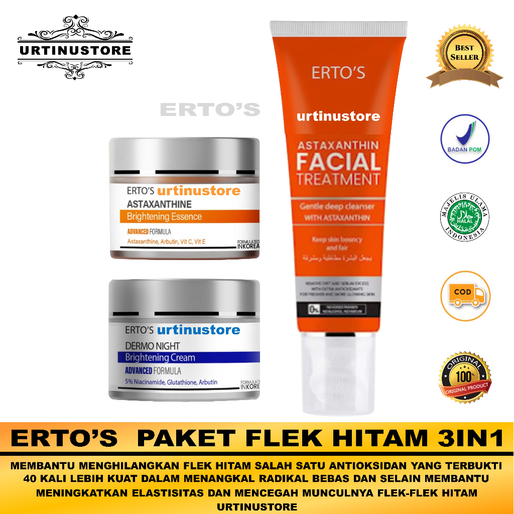Jual Paket Ertos Flek Bintik Hitam dan Wajah Kusam 3in1 ( FACIAL TREATMENT NEW ASTAXANTHINE ...