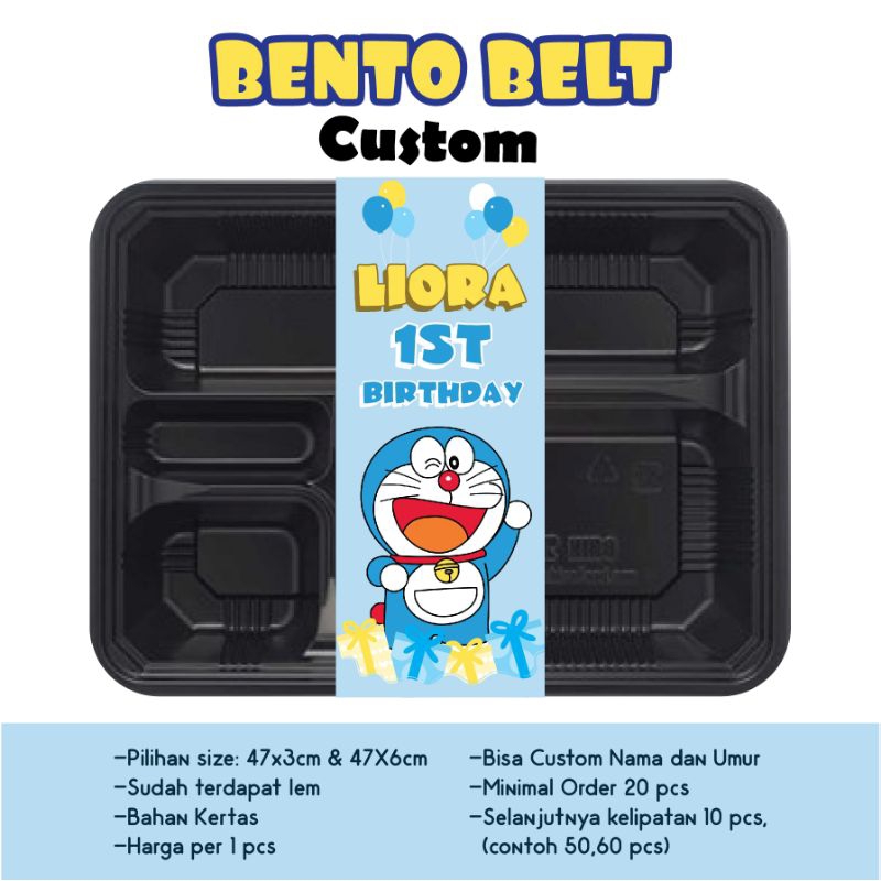Jual PAPER BELT DORAEMON BENTO BELT CUSTOM NAMA ULANG TAHUN HAPPY BIRTHDAY ULTAH HBD KERTAS ...