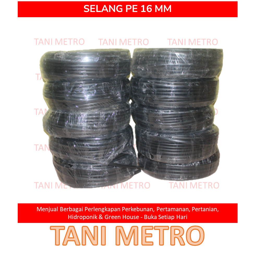 Jual 50 meter (1 Roll) Selang PE 16 mm-Irigasi-Fertigasi-Sprayer ...