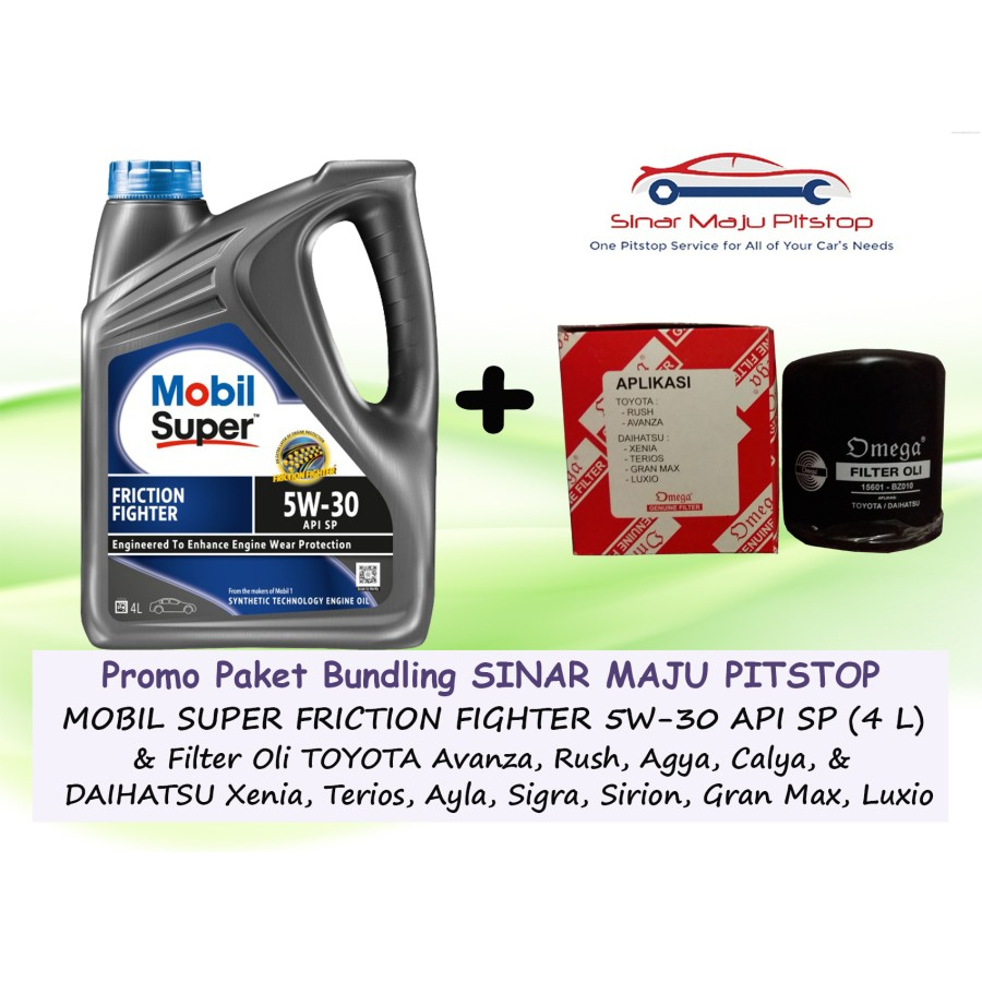 Jual Paket Bundling Oli MOBIL SUPER FRICTION FIGHTER 5W-30 API SP ...