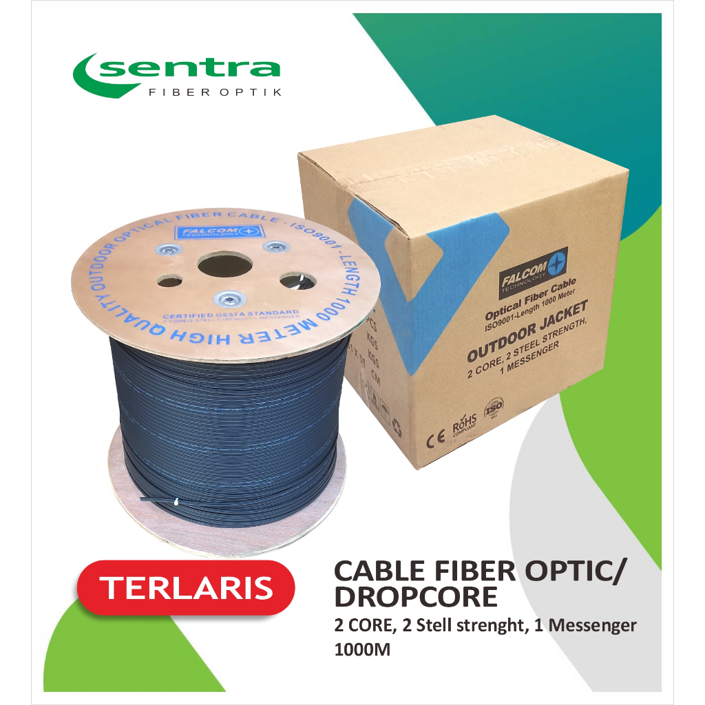 Jual Kabel Fiber Optik Dropcore 2 CORE - 3 seling 1 roll 1000 meter ...