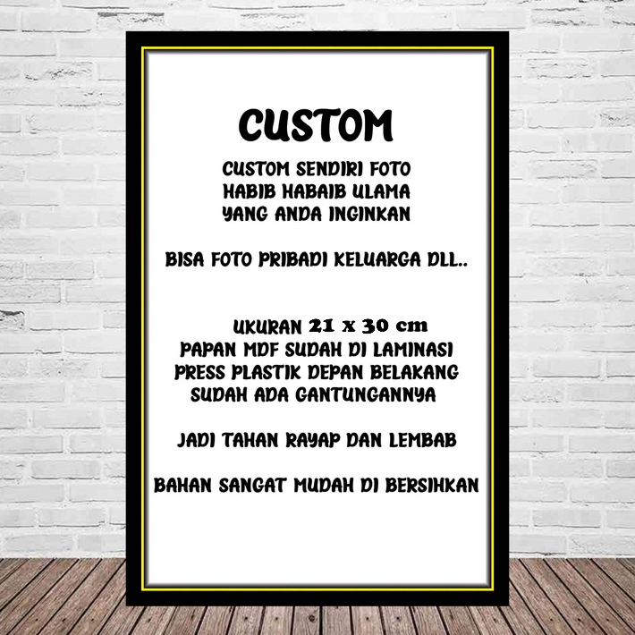 Jual CUSTOM / REQUEST Foto/Gambar Sendiri Ukuran A4 21x30cm TEBAL 12mm ...