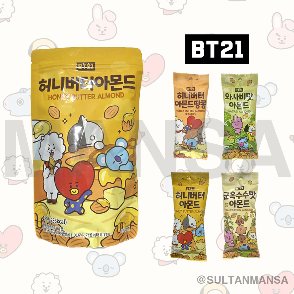 Jual BT21 BTS Honey Butter Almond Korean Snack 30g-180g ORIGINAL asal ...