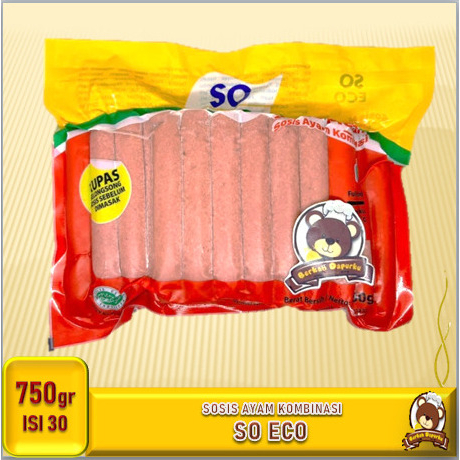 Jual Promo Sosis So Eco Isi 30 750g Sosis Merah Ayam By So Good Distributor Frozen Food Bogor ...