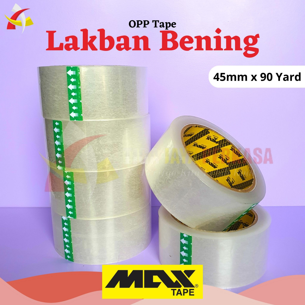 Jual Lakban Bening 45mm x 90yard Kuat Tebal Lengket Lakban Maxtape ...