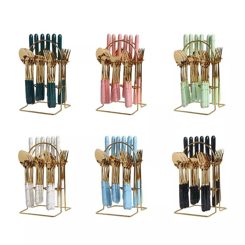 Jual Sendok Set Keramik Marble Import - Sendok Set Gold - Sendok ...