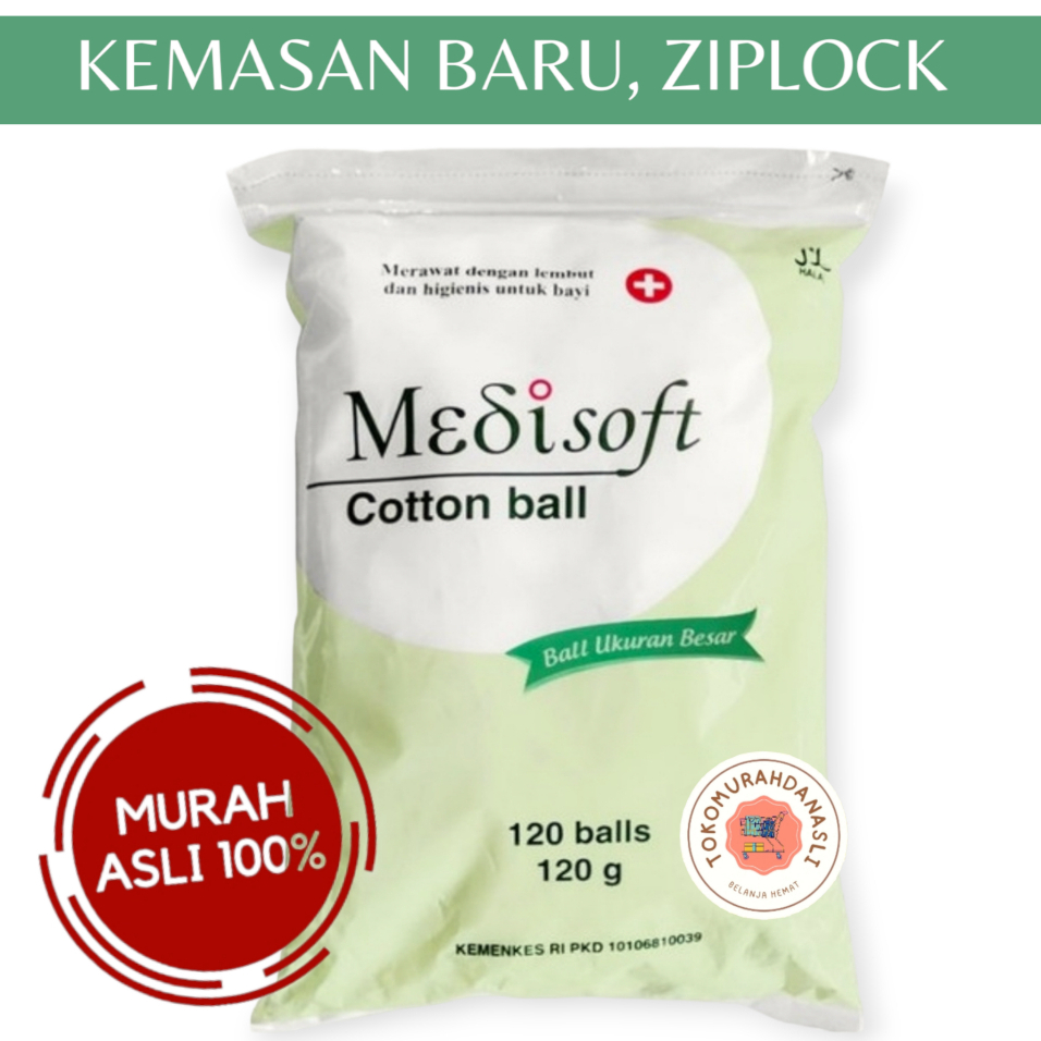 Jual MEDISOFT KAPAS BULAT MEDISOFT COTTON BALL HIJAU 120 BALLS ...