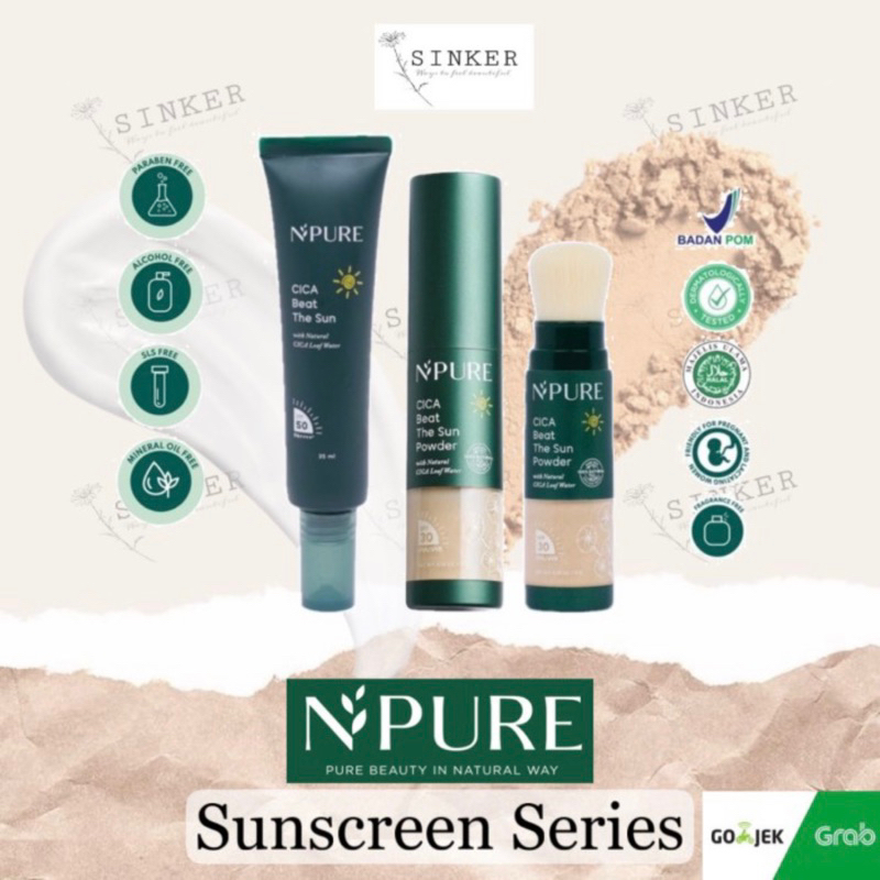 Jual NPURE Cica Beat The Sun Sunscreen Powder Wajah SPF50 PA++++ 30ml ...