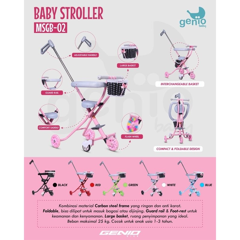 Jual Stroller Bayi GENIO MSGB 02 Micro Stroller Kereta dorong | Shopee ...