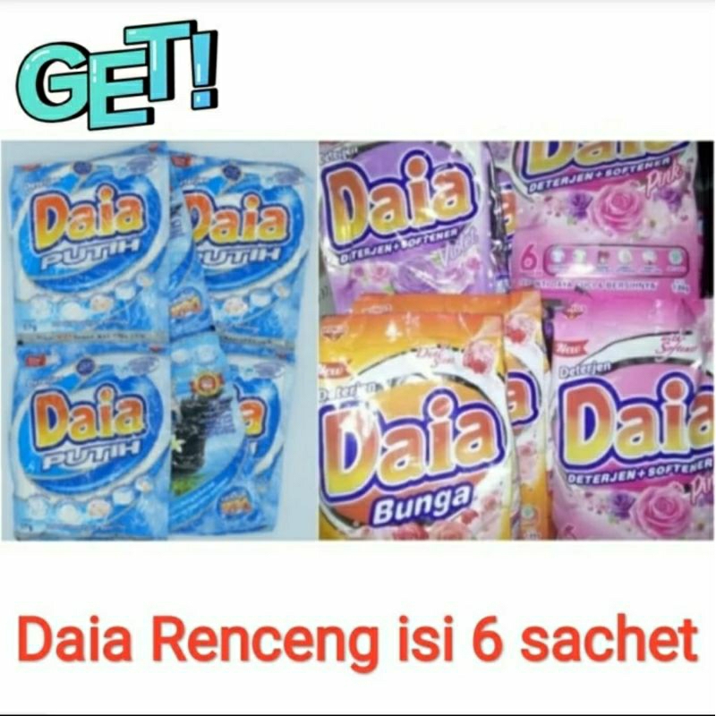 Jual detergen daia renceng | isi 6 sachet | deterjen | Shopee Indonesia