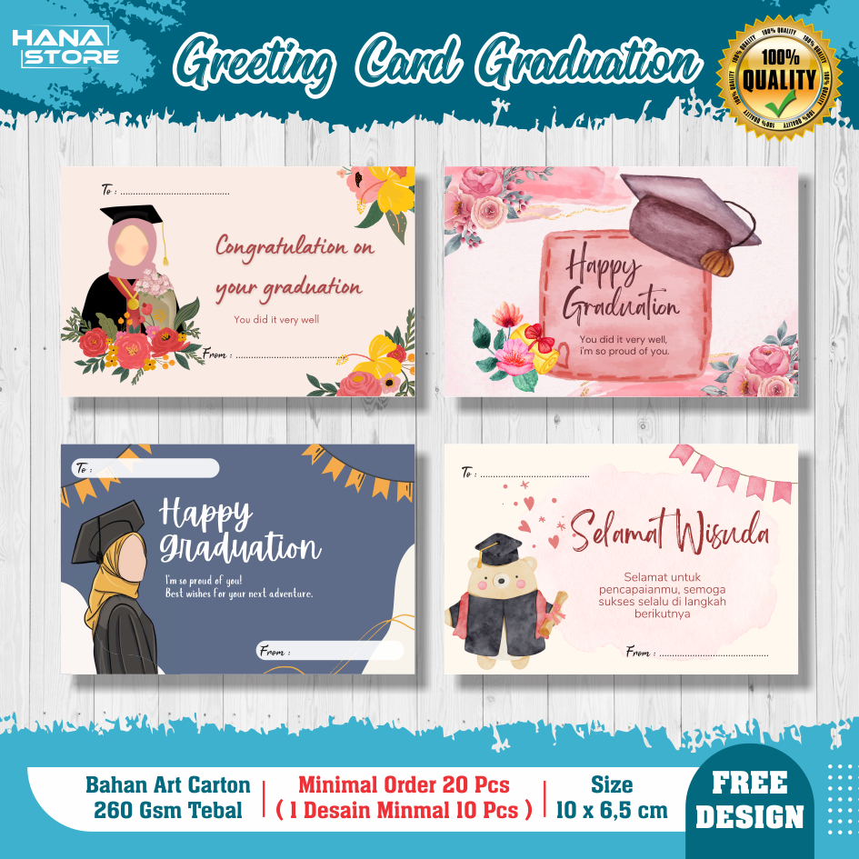 Jual Greeting Card GRADUATION V2 - Gift Card - Kartu Ucapan Wisuda - Aesthetic - Kartu Ucapan ...