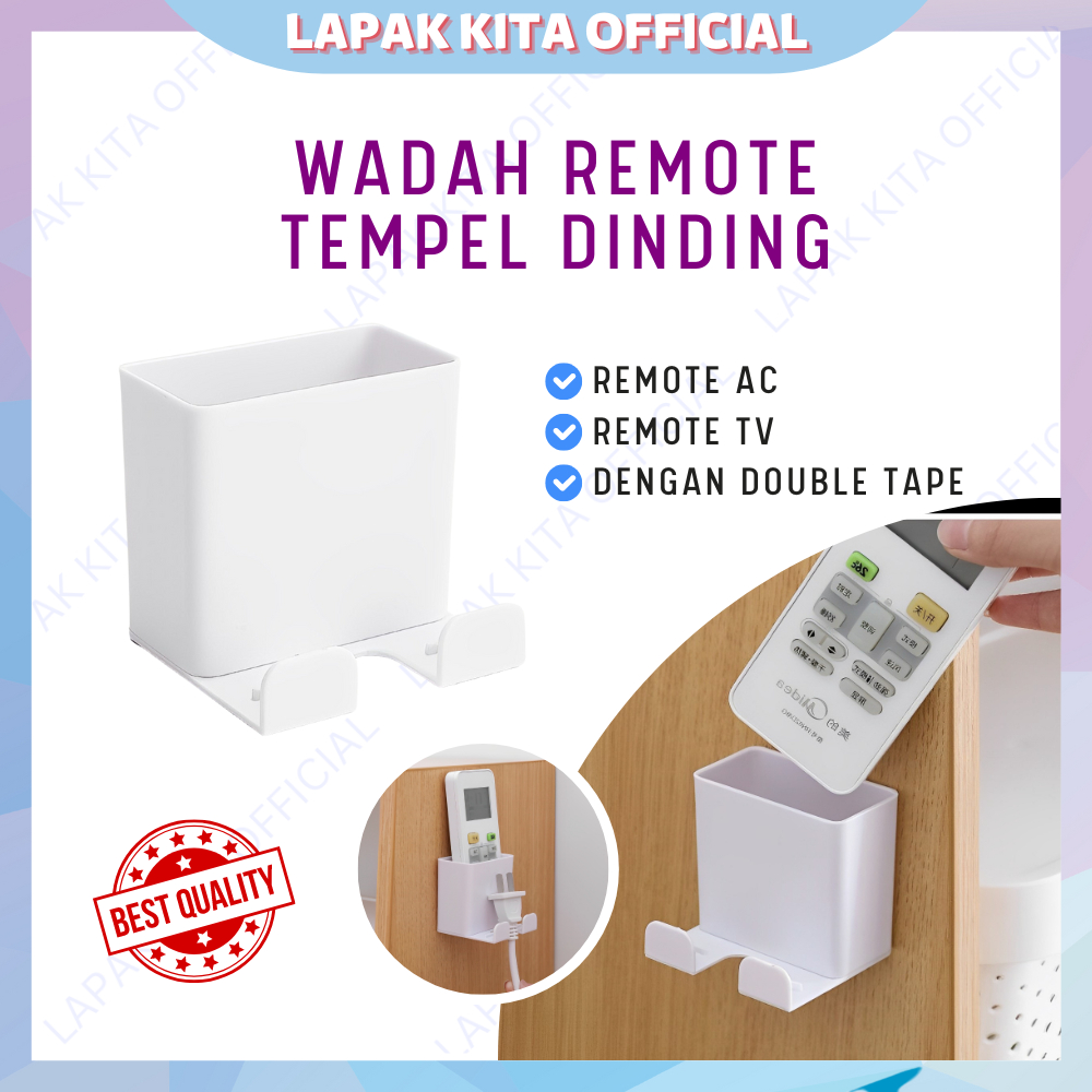 Jual Rak holder remote tv remote ac dengan kait gantungan kunci wadah ...
