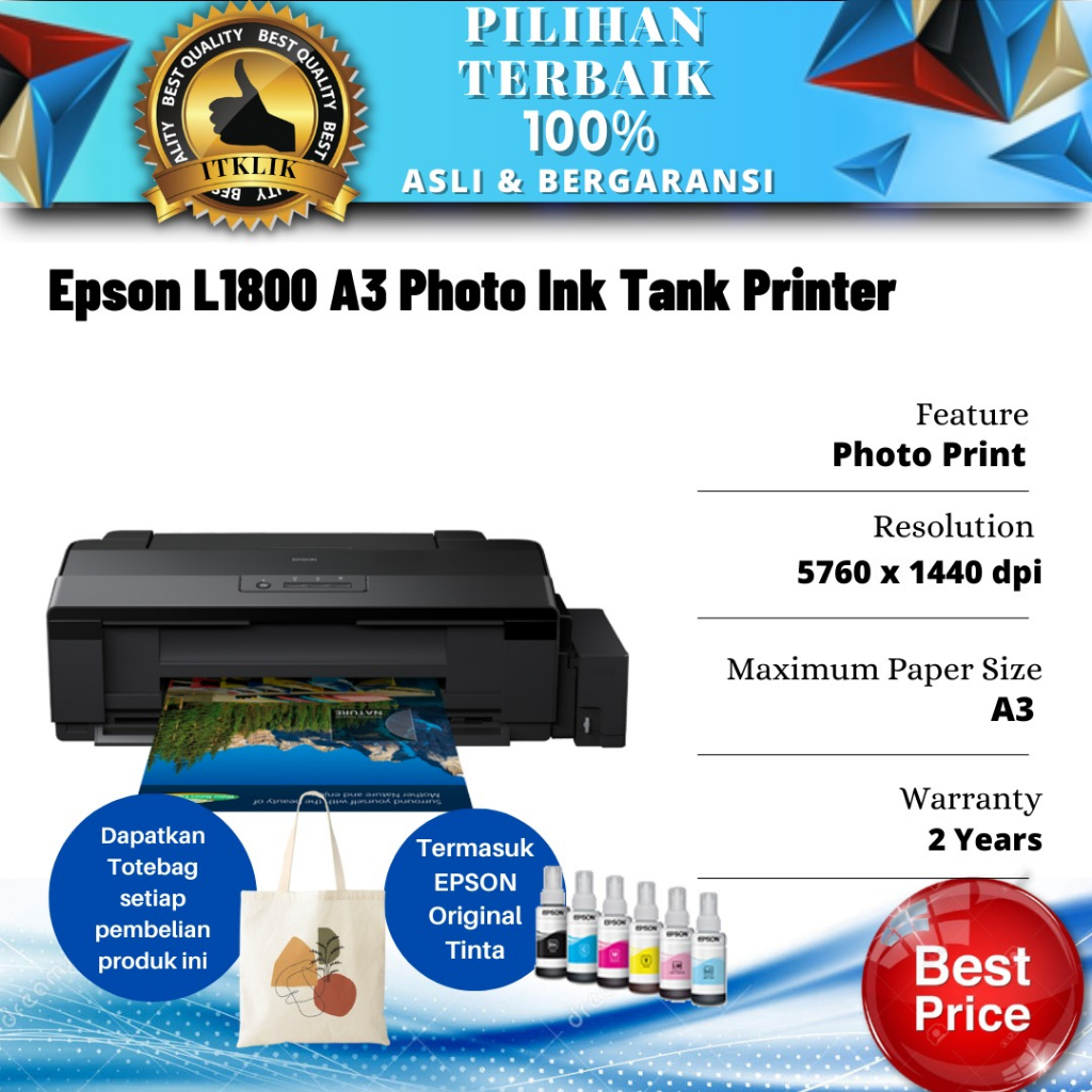 Jual Epson Printer L1800 Print A3 A3 Shopee Indonesia