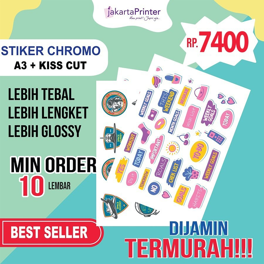 Jual CETAK STIKER CHROMO A3+ FREE CUTTING 10 LEMBAR | Shopee Indonesia
