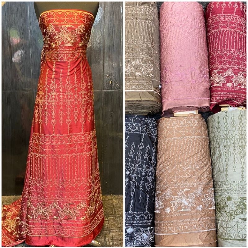 Jual ARMANI EMBROIDERY/BAHAN KAIN ARNAMI SILK BORDIR/ARM EMBROIDERY ...