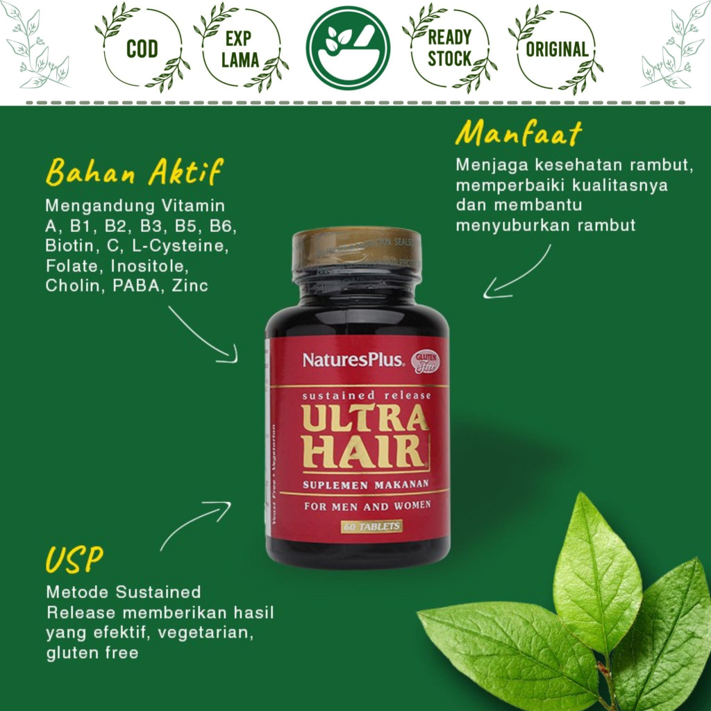 Jual NATURES PLUS ULTRA HAIR 60 TABLET NATURE PLUS SUPLEMEN RAMBUT ...