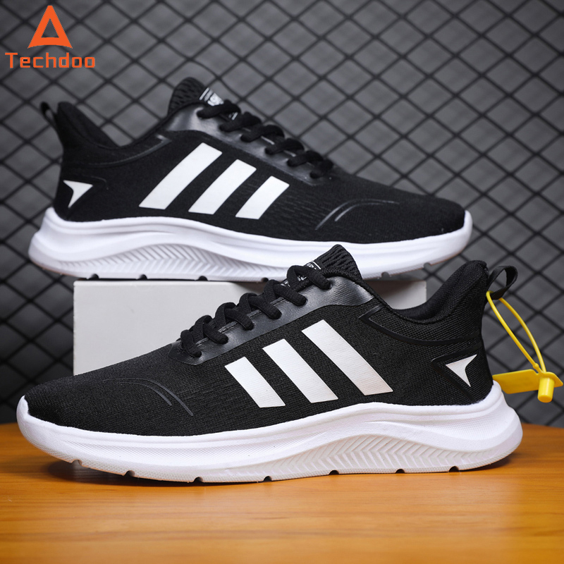 Jual Techdoo Sepatu Pria Kekinian Pria Casual Sneakers Olahraga Sepatu Sekolah Kerja Dewasa Anti ...