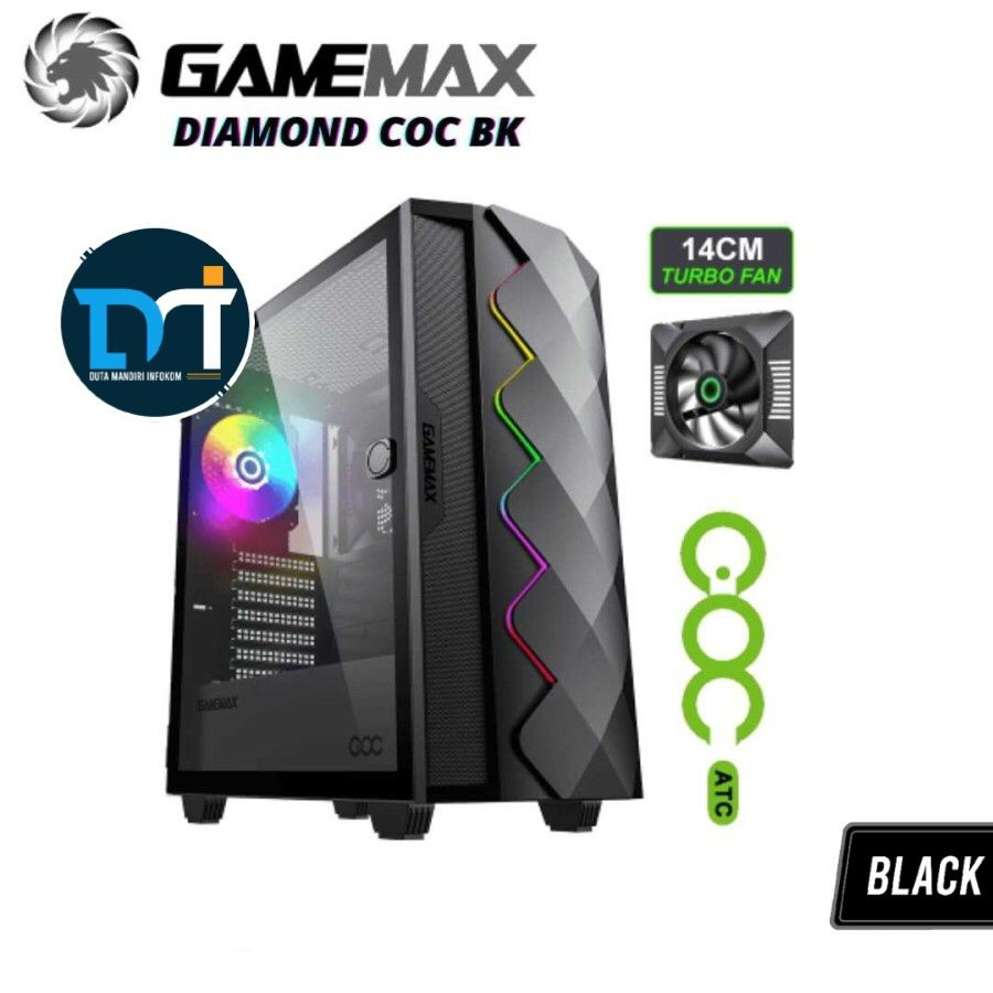 Jual GameMax White I Black Diamond COC - Tempered Glass ATX Gaming Case ...