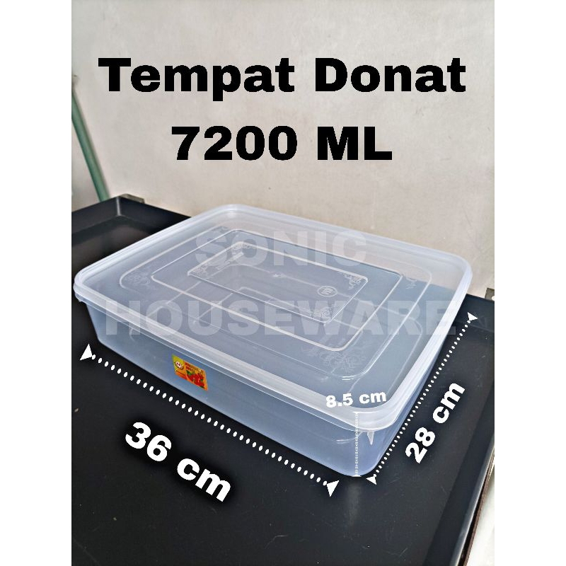 Jual Tempat Donat Kotak Donat Wadah Donat Box Donatsu L Bolu Kue Pack 7200 7000 5500 ML Bening ...