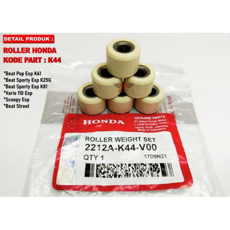 Jual Roller Weight Set 6pc Beat pop,Beat Sporty,Vario 110 esp, Scoopy ...