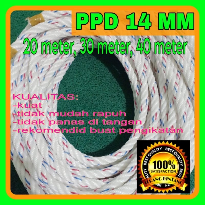 Jual TALI PPD 14MM 40 METER/TALI TAMBANG 14MM/TALI PENGIKAT BARANG TRUK ...