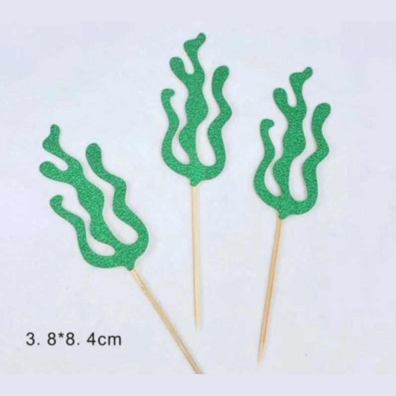 Jual Topper Rumput Laut Glitter, Hiasan ue Tema Laut, Rumput Laut ...