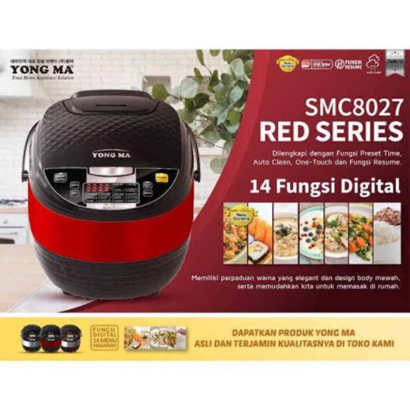 Jual YONGMA SMC-8027 DIGITAL RICE COOKER / MAGIC COM 14 fungsi | Shopee ...