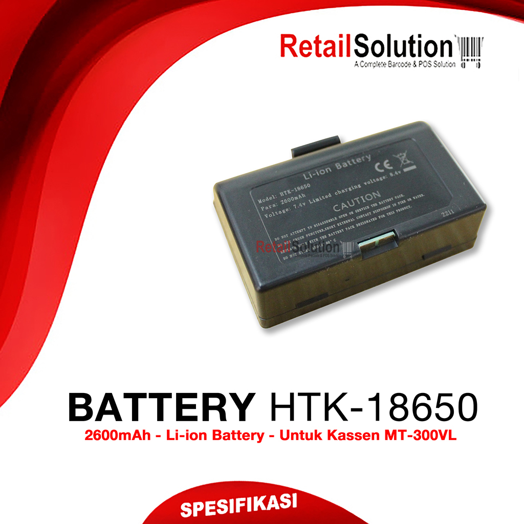 Jual Battery Baterai Printer Label HTK-18650 for Kassen MT300VL MT-300VL | Shopee Indonesia