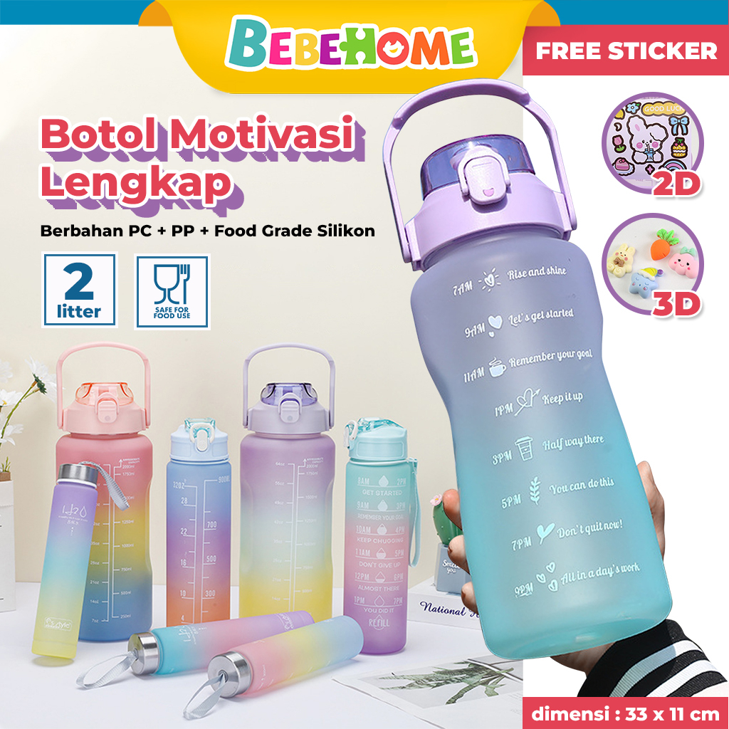 Jual Bebehome Motivational Bottle Botol Motivasi Korean Style 2000ML ...