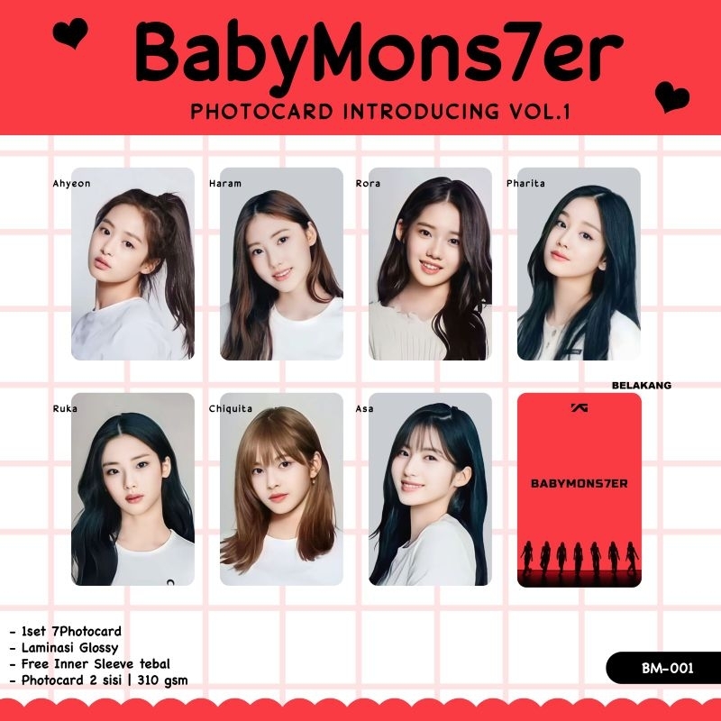 Jual PHOTOCARD BABY MONSTER PHOTOCARD INTRODUCING VOL1 AND VOL 2 GLOSSY DEPAN BEALAKANG IDOL ...