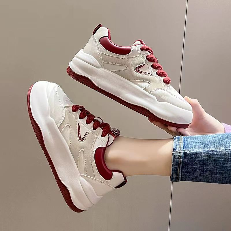 Jual QNS Sepatu Sneakers Wanita Putih&Hitam&Cream Sepatu Kets Olahraga ...