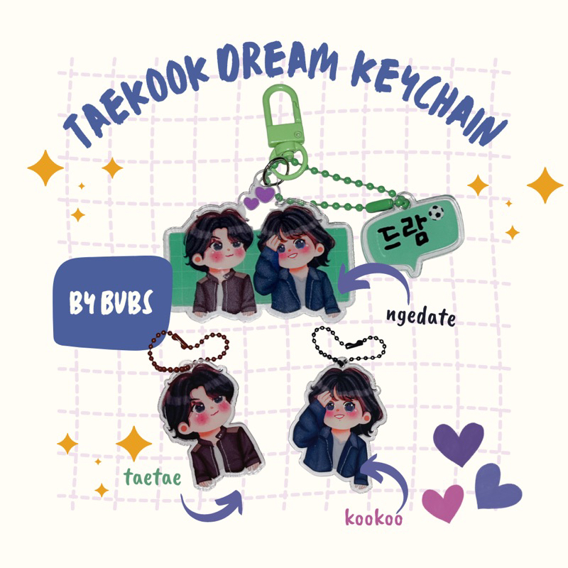 Jual [READY STOCK] Keychain Taekook Dream by Bubs | Shopee Indonesia