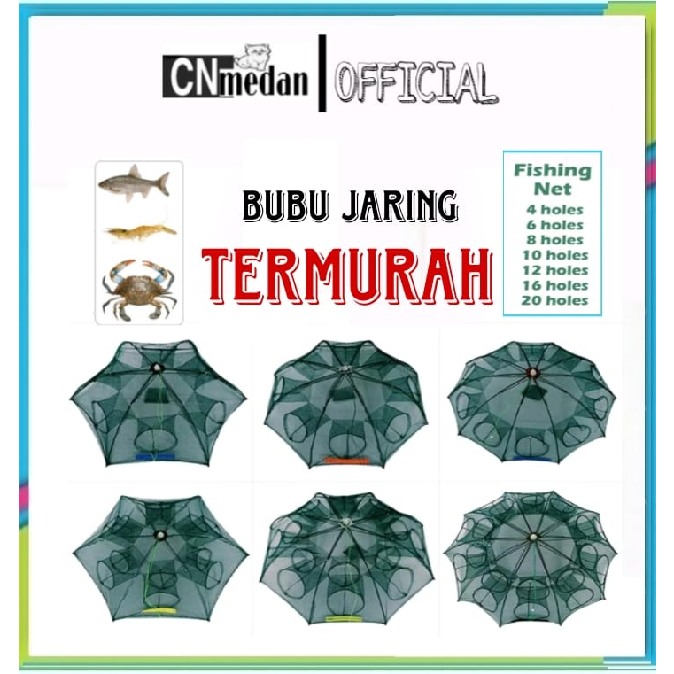 Jual Perangkap Bubu Payung 4 | 6 | 8 | 10 | 12 | 16 Lubang Alat Jaring ...