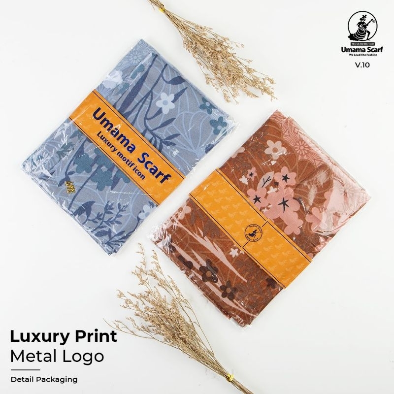 Jual UMAMA SCARF LUXURY MOTIF METAL LOGO HIJAB PRINT LASER CUT TERBARU ...
