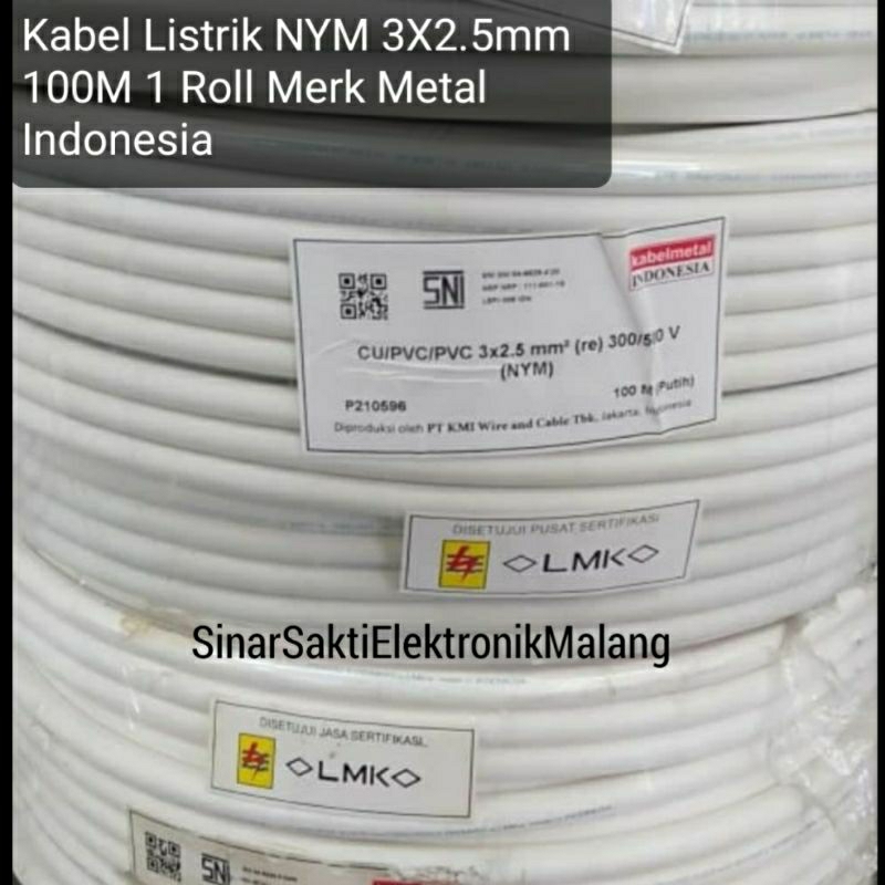 Jual Kabel NYM 3x2.5 Metal 100 Meter 100M Listrik 3x2,5 Kawat Tembaga Indonesia | Shopee Indonesia